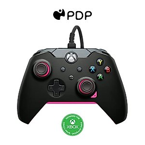 PDP Wired Xbox Game Controller - Xbox Series X|S/Xbox One, Dual Vibration Gamepad, App Supported - Fuse Black/Pink (Amazon Exclusive)