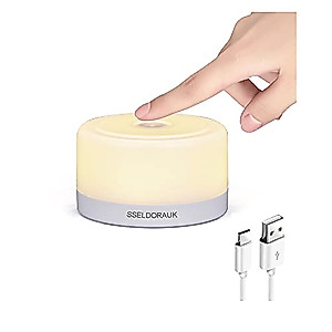 S SELDORAUK Touch Night Lights for Kids with Dimming Function, Rechargeable Baby Nursery Night Light, Dimmable Bedside Lamp for Breastfeeding and Sleep (Warm White, 1Pack)