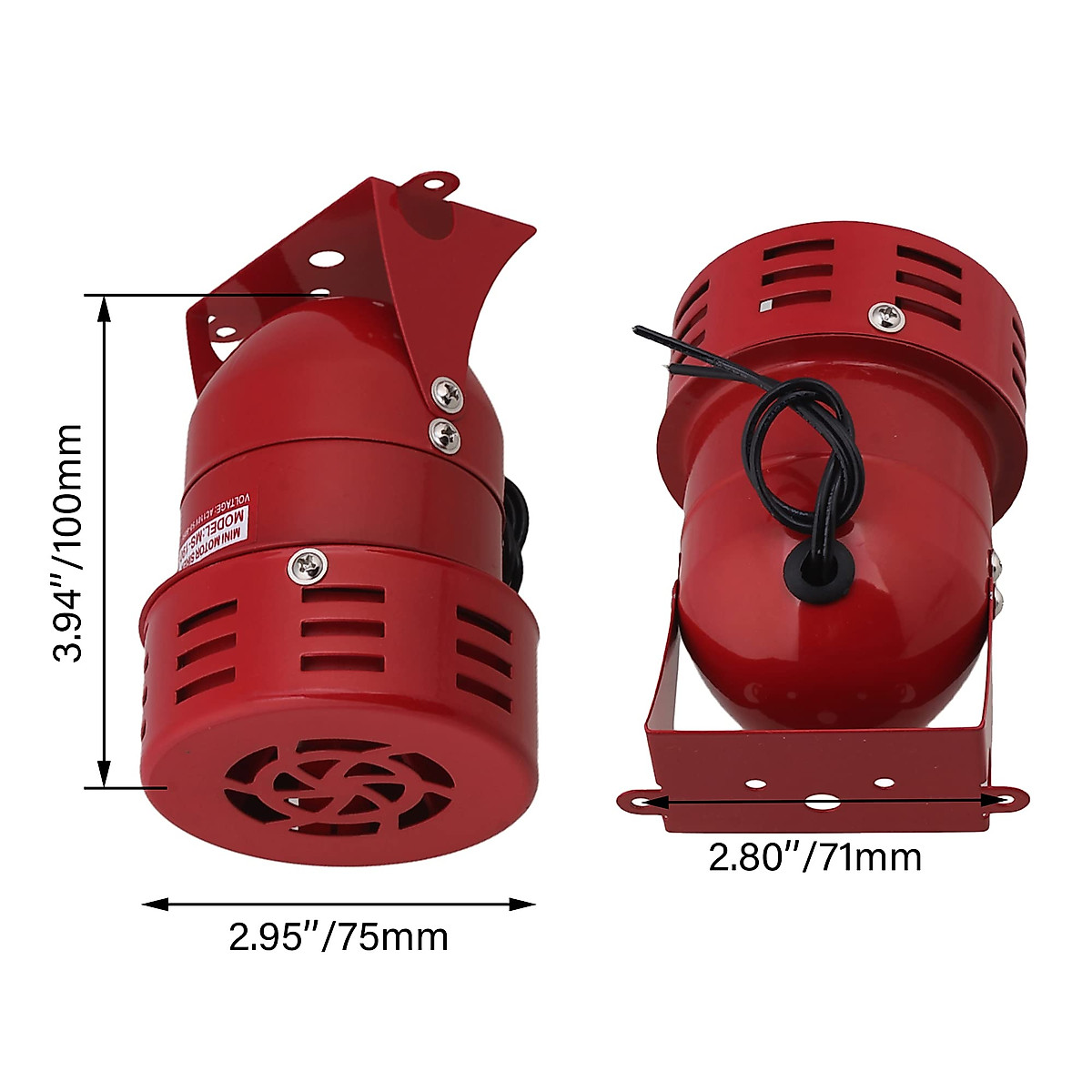 BQLZR Siren Bell Clock Industrial Siren AC 110V, Industrial 110dB MS-190 Alarm Sound Motor High Power Buzzer Siren ,Suitable for Home, Industrial, Shop Alarms,Orchard