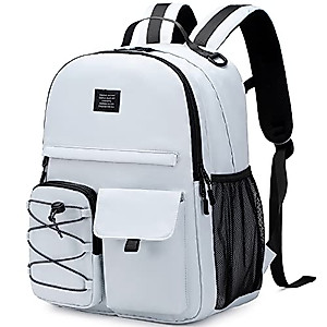 Lohol Casual Backpack for Teen Boys and Girls, Anti Theft Daypack with 15 Inch Laptop Compartment for Travel School (Grey)
