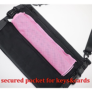 CAMSTIC Yoga Mat Carrier Strap Shoulder Bag with Large Compartment Zipper Pocket, Black