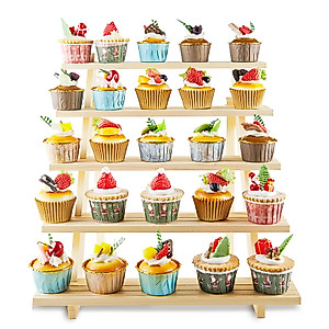 Wooden Cupcake Stand 5 Tier Wooden Cupcake Stand Cupcake Holder Rustic Wood Cupcake Display Stand Wooden Display Stand