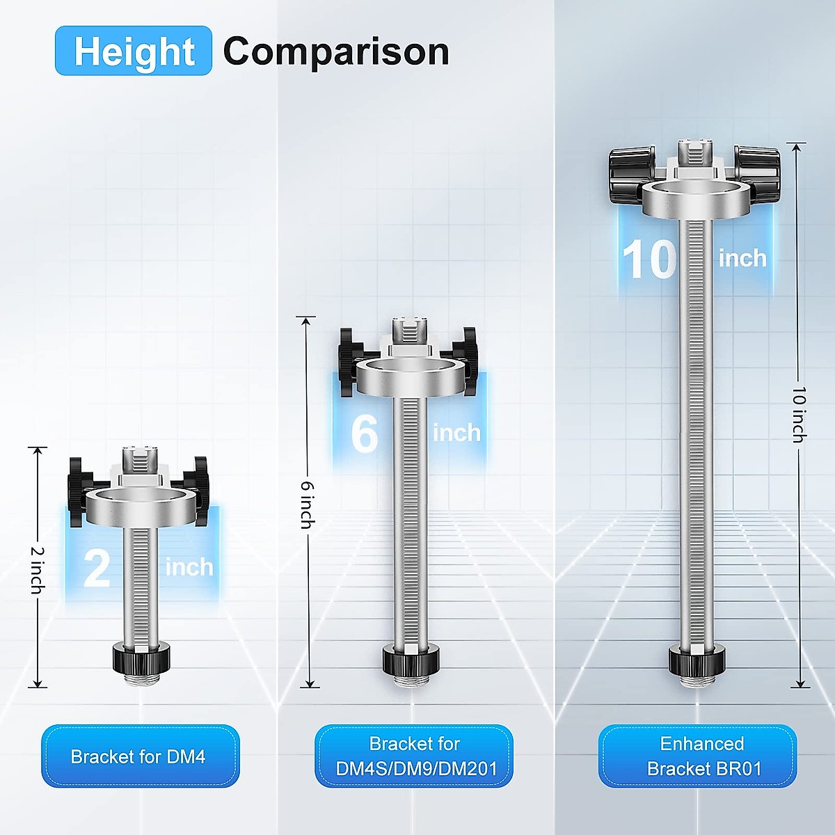 TOMLOV USB Microscope Stand BS01,10 inch Adjustable Microscope Stand Base, Professional Holder Desktop Support Bracket for LCD Digital Microscope, Max 1.38" in Diameter