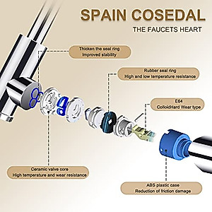 Upgrade Pull Down Kitchen Sink Faucet - Single Handle Kitchen Faucet with Sprayer,Commercial Low Lead High Arc with Deck Plate,Stainless Steel Brushed Nickel