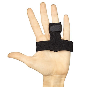 Vive Trigger Finger Splint Brace - Middle, Pinky, Pointer, Ring and Thumb Support - Palm Strap Included - Straighten Curved or Broken Fingers - Adjustable, Breathable Fit - Aluminum Pain Relief Guard
