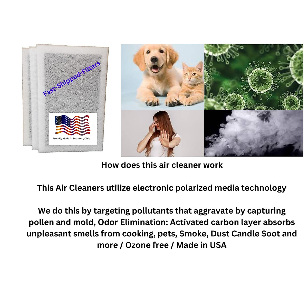 Fast-Shipped-Filters 3 Pack 20x25 Replacement Filter Pads Compatible with Dynamic Air Cleaner 20x25 Refill White