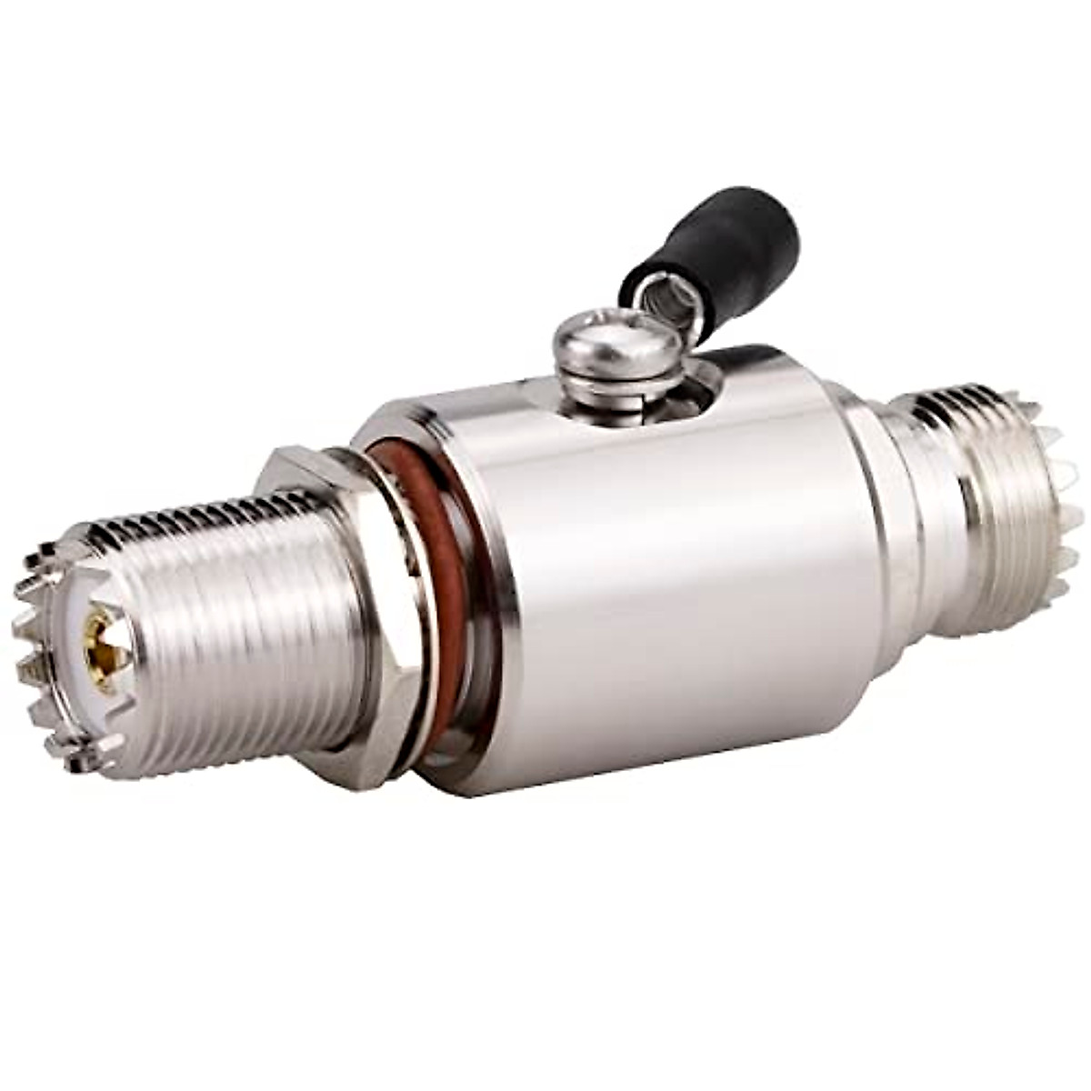 Whisary UHF Lightning Arrestor PL-259 Lightning Surge Protector UHF Female to Female Bulkhead for HAM Radio Gear，CB Ham Two-Way Base Stations