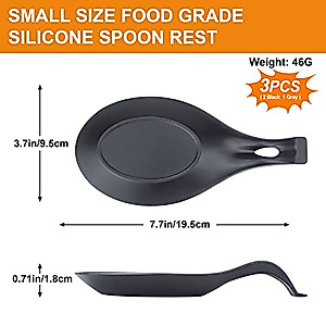 Spoon Rest for Stove Top, 3 Pack Small Silicone Spoon Holder for Kitchen Counter,Coffee Spoon Rest,Heat Resistant Cooking Spoon Holder Perfect Kitchen Gadgets for Kitchen Utensils Spatula,Tongs,Ladles
