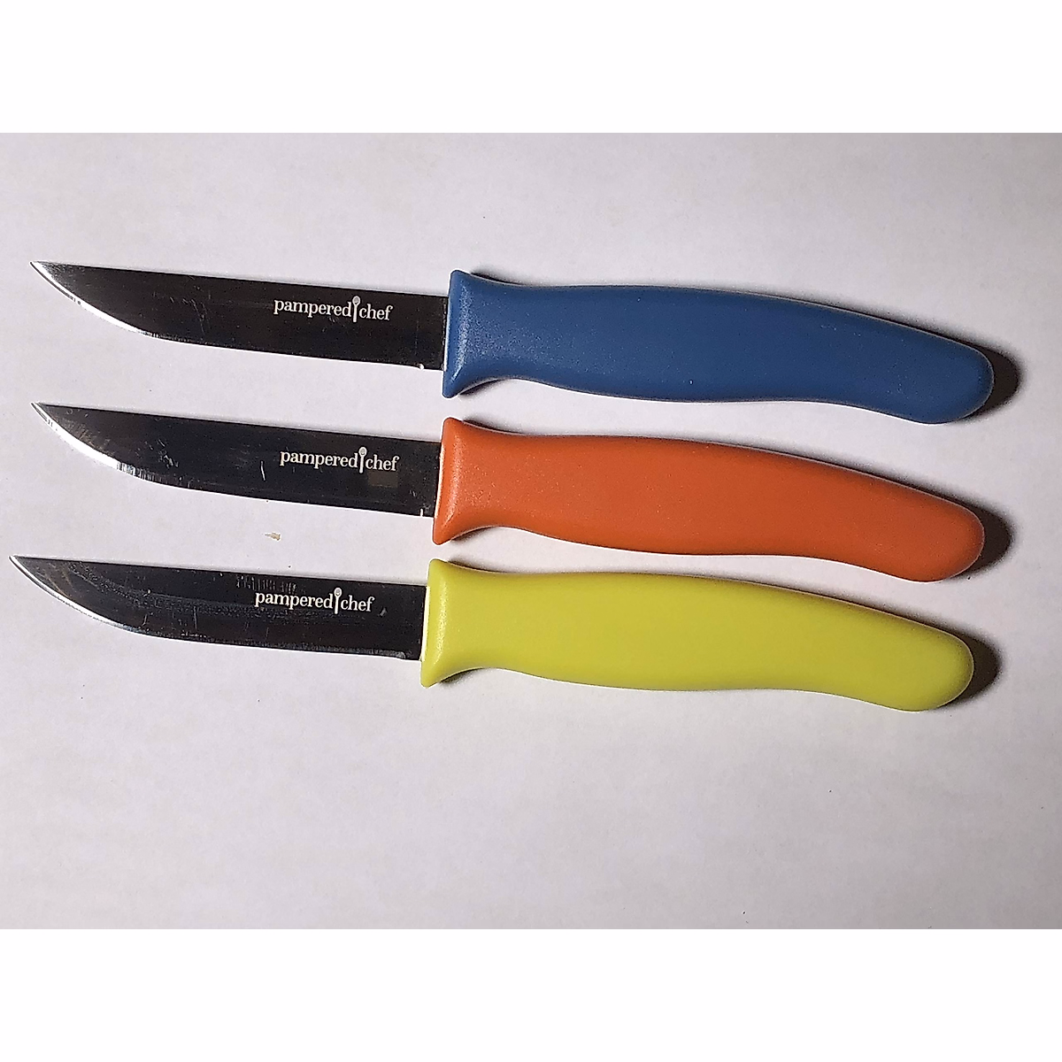 PAMPERED CHEF SET OF #3 KITCHEN PARING KNIFE SET. # 100035