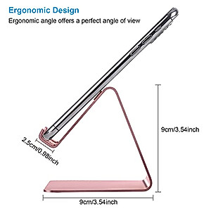 Toiyason Cell Phone Stand, Aluminum Desktop Stand Phone Holder, Cradle, Dock, Compatible with All 4-8inch Phones, Office Kitchen Traveling Accessories New (Purple)