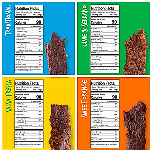 Baja Beef Jerky Snack Pack - Jerky Variety Pack, Beef Jerky Gifts for Men, Beef Jerky Sampler, Craft Jerky, Beef Jerky Assortment, Gluten Free Jerky, High Protein Jerky - 2.5 Oz Bags (Pack of 4)
