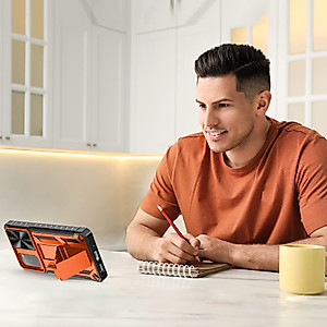 WTYOO for Samsung Galaxy S20-FE Case: Military Grade Drop Proof Protection Mobile Cover with Kickstand | Matte Textured Rugged Shockproof TPU | Protective Phone Case for Samsung S20 FE 5G - Orange