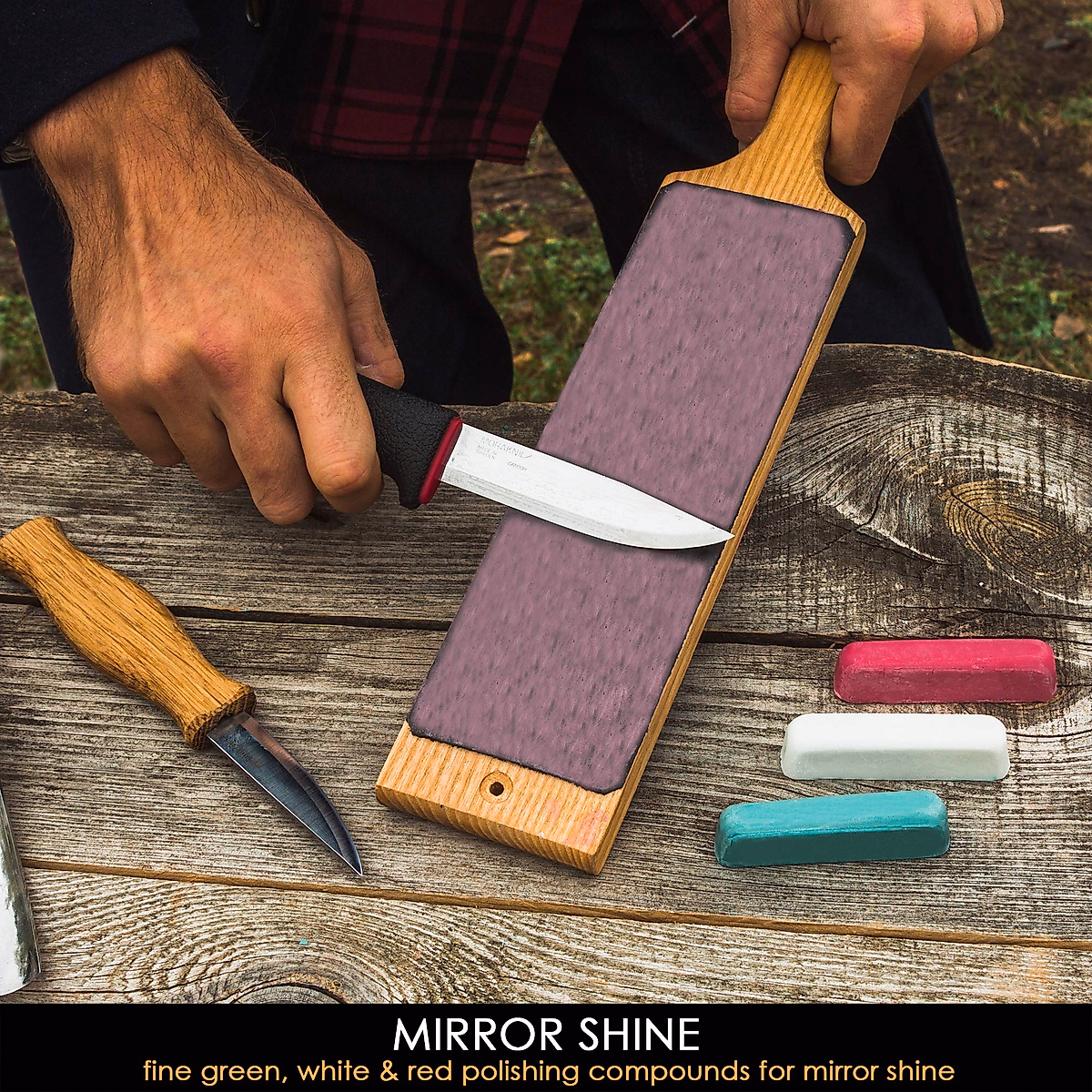 BeaverCraft Stropping Compound Honing Compound for Leather Strop for Knife Sharpening - Buffing Compound for Metal Polishing Compound for Buffing Wheel - Red White Green Polishing Compound Kit P03