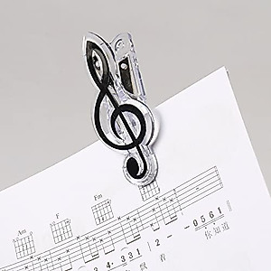 CheeseandU 10 Pack Music Note Clips Music Clips Page Holder Plastics Music Stationary Book Clip Bookmarks Stationery Clips for Paper Book Music Stand Accessory Random Color
