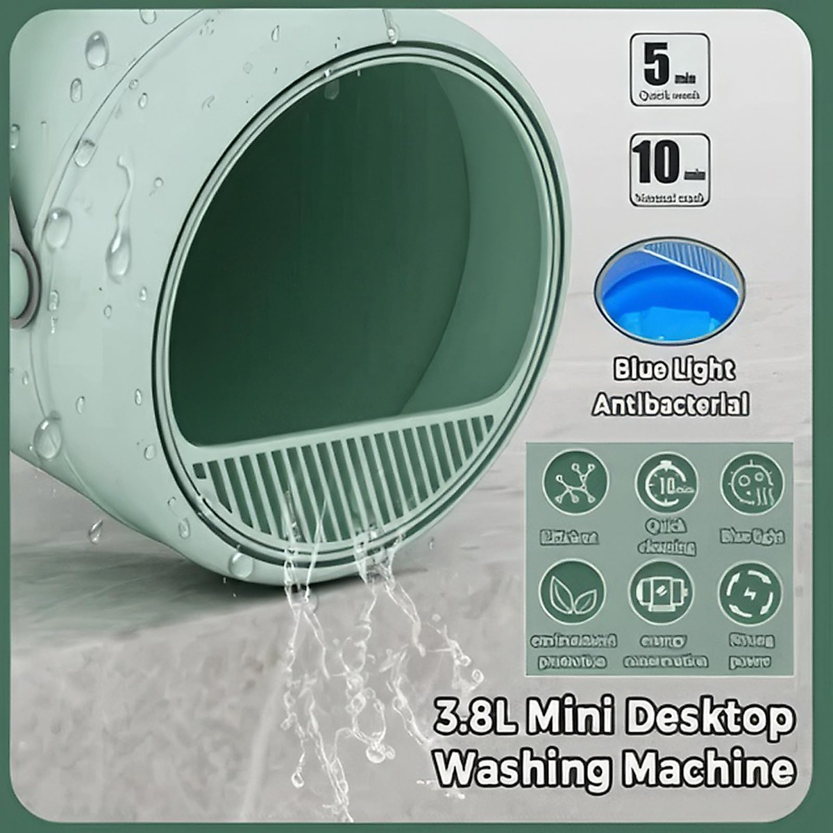 Mini Automatic Washing Machine Portable Socks and Underwear Washing Machine,Portable Washing Machine,Mini Washing Machine, Portable Washing Machine, Mini Washer (White)