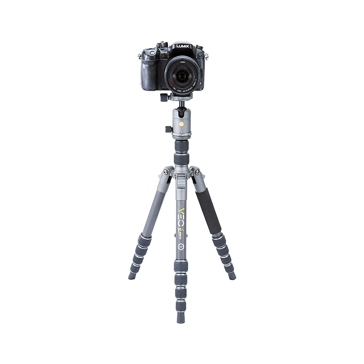 Vanguard VEO2GO235CB Carbon Fiber Travel Tripod with Ball Head for Sony, Nikon, Canon, Fujifilm Mirrorless, Compact System Camera (CSC), DSLR Grey