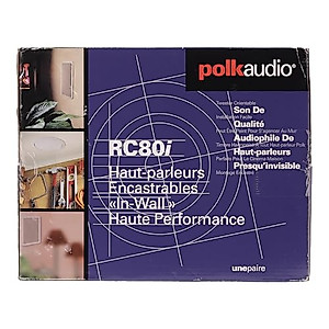 Polk Audio RC80i 2-way Premium In-Ceiling 8" Round Speakers, Set of 2 Perfect for Damp and Humid Indoor/Outdoor Placement - Bath, Kitchen, Covered Porches (White, Paintable-Grille)