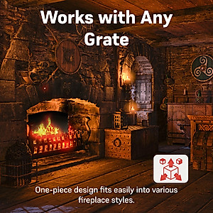 Grate Wall of Fire Model RF-5 Reflective Fireback – 21" Wide x 15.5" Tall, 1/2" Thick Steel – Boosts Fireplace Heat, One-Piece Design, Made in The USA – Compatible with Any Fireplace Grate