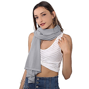 MissShorthair Women's Lightweight Knitted Scarf Poncho Sweater Cape Shawl Versatile Spring Summer Ponchos Wraps Light Grey