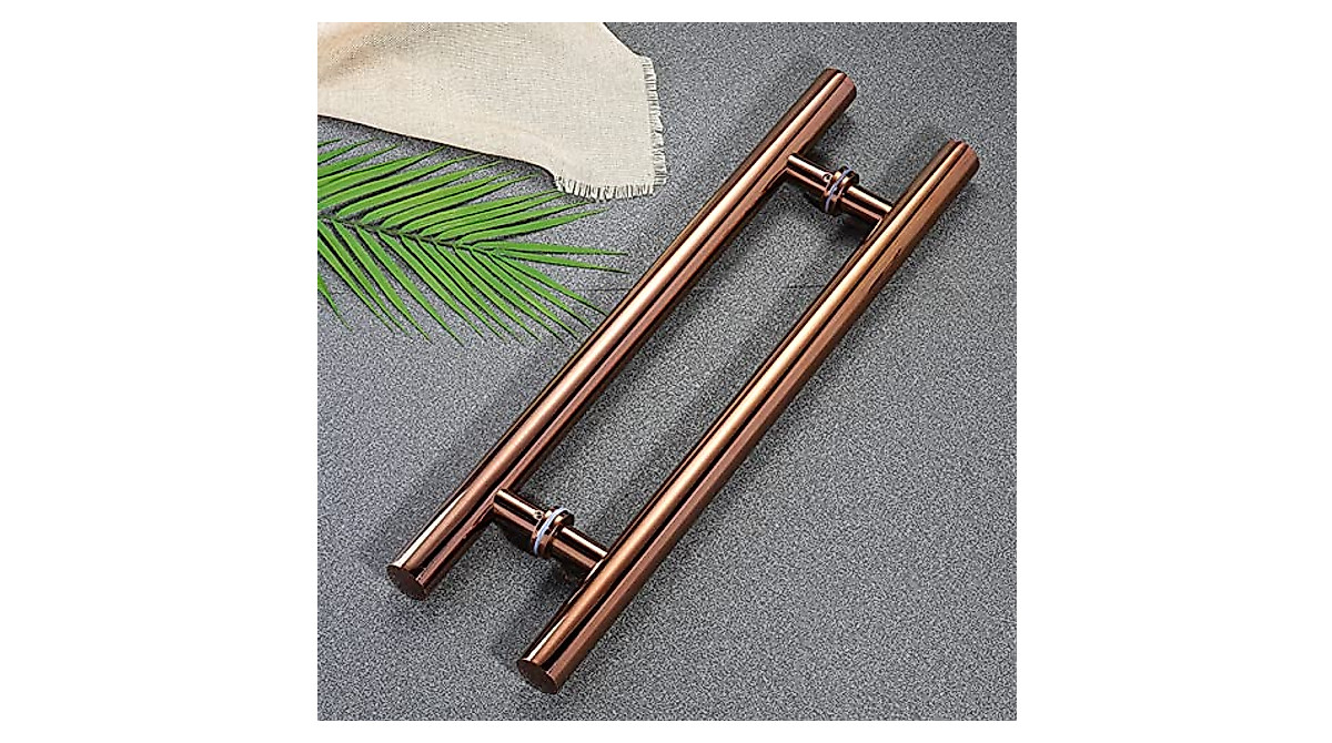 SUCHETA Rose Gold Modern Door Handle for Interior & Exterior Doors