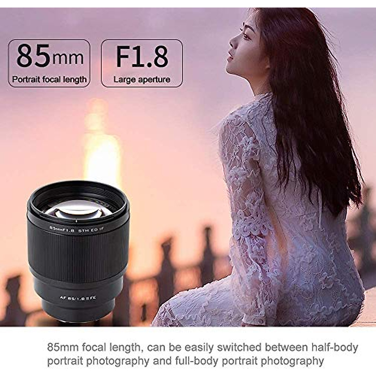 Auto-Focus Prime Lens VILTROX 85mm F1.8 Mark II STM Full Frame Portrait Lens for Sony E-Mount Camera A7III A7RIII A7SII A7II A9 A7 A6500 A6400 A6300