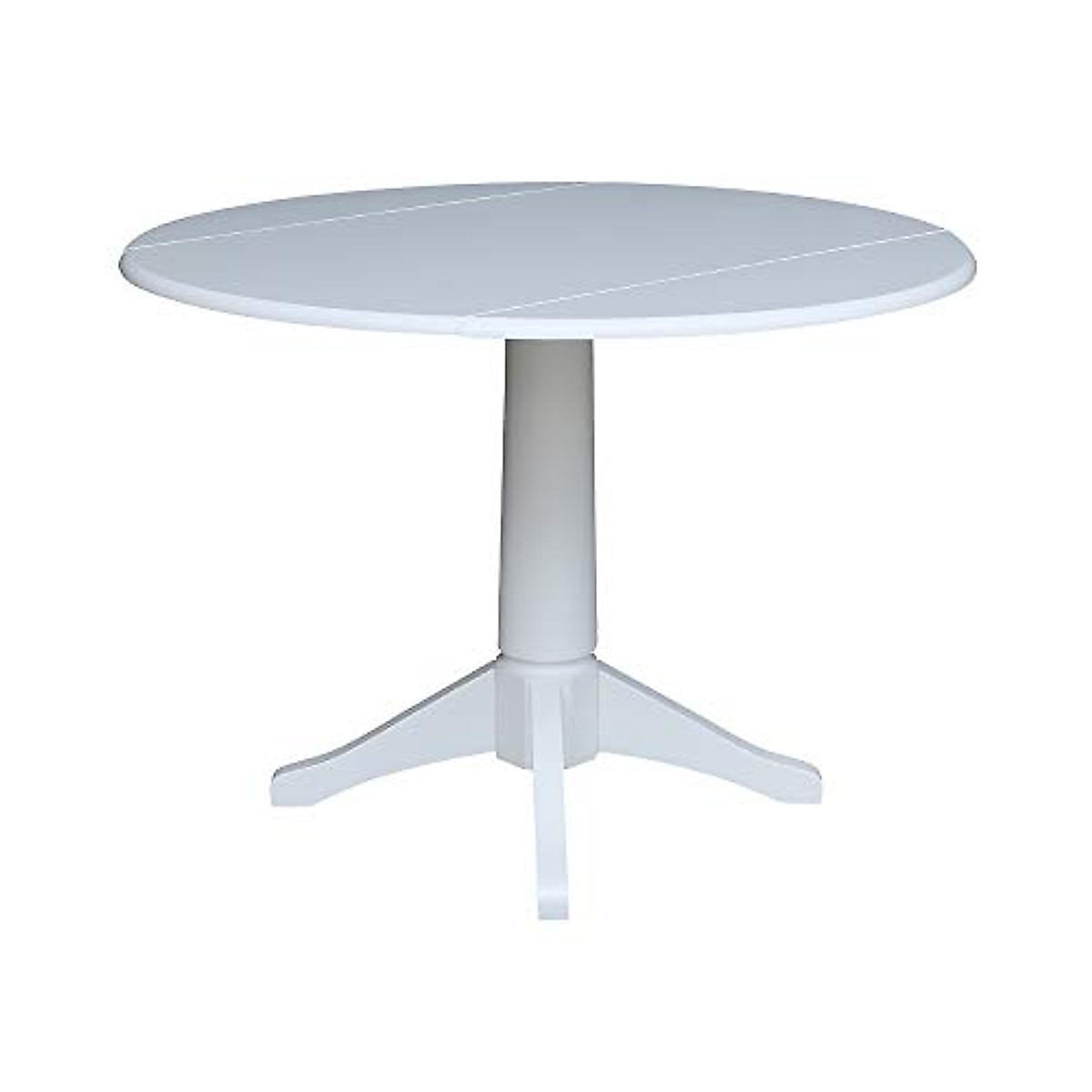International Concepts 42 in Round Dual Drop Leaf Pedestal Table-30.3"H Dining Table, White