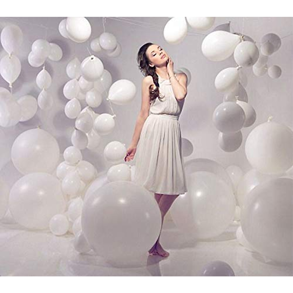 5PCS Big White Balloons Giant 36 Inch Large White Balloons Jumbo White Balloons for Birthday Wedding Baby Shower Carnival Party New Year's Day Decorations Supplies