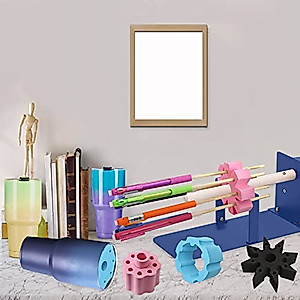 Epoxy Glitter Pen Turner Attachment, 6Pcs Epoxy Pen Adapter for Tumbler Turner 3/4" PVC Pipe with 24 Dowels, 24 Sleeves and 24 Plugs, Epoxy Cup Turner Pen Turner to Hold The Pens