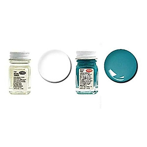 Testors Blue Enamel Paint Variety, Blue, Dark Blue, Metal Flake Blue, Sea Blue, Light Blue, Sky Blue, Artic Blue Metallic, Blue Fluorescent, Turquoise, Teal, and Thinner 1/4 oz (Pack of 11) - with MYD Paint Brushes