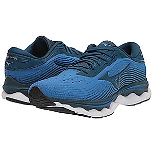 Mizuno mens Wave Sky 5 Running Shoe, Imperial Blue-sea, 11.5 US