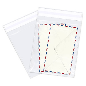 WEPOLY - 6" x 9" (200 Count) Clear Cellophane Bags - Self Sealing Cello Plastic Poly Bags- for A7 A8 A9 Cads & Envelopes, Bakey, Cookies, Candies