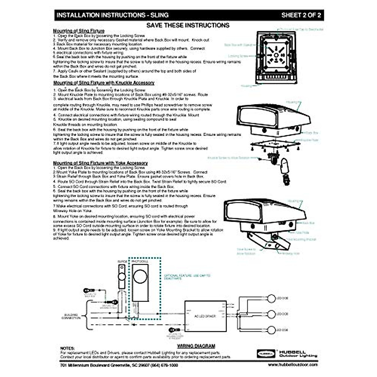 Hubbell Outdoor Lighting SG2-50-PCU SG Sling Series Slender wallpack/floodlight, 51W, 120-277V, 5000K, Bronze