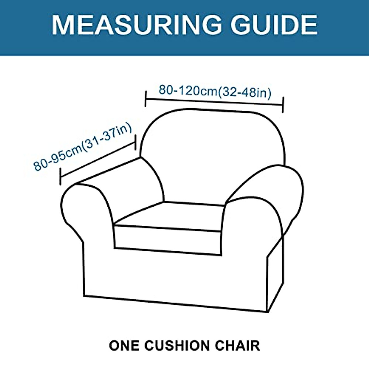 HAOYONG Couch Chair Cover 2 Pieces Printed Armchair Slipcovers Stretch Spandex Slipcover Couch Cover 1 Seater Chair Slip Cover Soft Furniture Slipcover with Elastic Bottom for Living Room