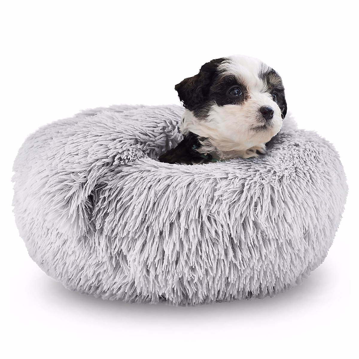 ShinHye Small Dog Bed Cat Bed Dog Bed with Blanket Plush Fluffy Hooded Dog Bed, Small Dog beds with Cover Cozy for Indoor Cats, Blanket Dog Beds Calm Anti-nxiety Dog Bed Washable