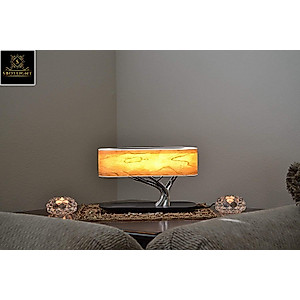 SBOTLIGHT Bedside Tree Lamp with Bluetooth Speaker and Wireless Charger Desk Tree of Life lamp Sleep Mode Stepless Dimming LED Night Light QI Charging Phones Wireless Charge