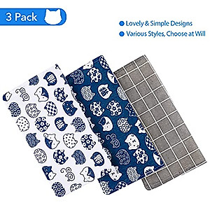 Pedgot 3 Pack Reversible Cat Hanging Hammock with Adjustable Straps and Hooks Double-Sided Pet Cage Hammock Hanging Bed Resting Sleepy Pad for Small Animals Pets, 23.6 x 20 Inches