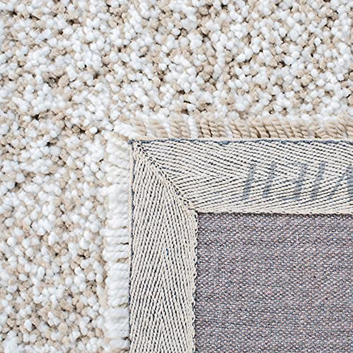 SAFAVIEH Ultimate Shag Collection 8' x 10' Sand / Ivory SGU211C Handmade Solid 1.6-inch Thick Area Rug