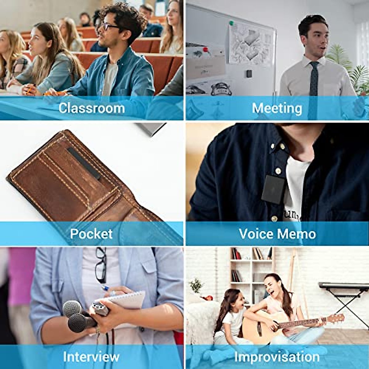 Voice Recorder, iZYREC Voice Recorder with 450mAh Battery for 30 Hours Continuous Recording, 40 Hours Voice Activated Recording & Instant Playback Perfect for Meetings, Cars,Lectures