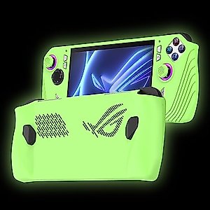 Writiany Protective Silicone Case for 2023 ASUS ROG Ally Game Console Drop-Proof Case for 2023 ASUS Rog Ally Handheld Case (Luminous Green)