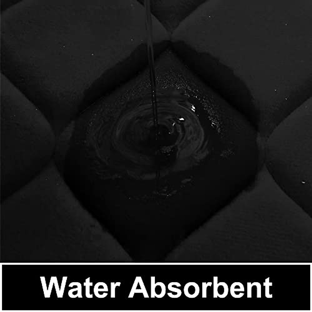 Colorxy Memory Foam U-Shaped Toilet Rugs, Ultra Soft & Non-Slip Bathroom Rugs, Water Absorbent and Machine Washable Toilet Bath Mat, Commode Contour Bath Rugs for Toilet, 24''x20'', Black