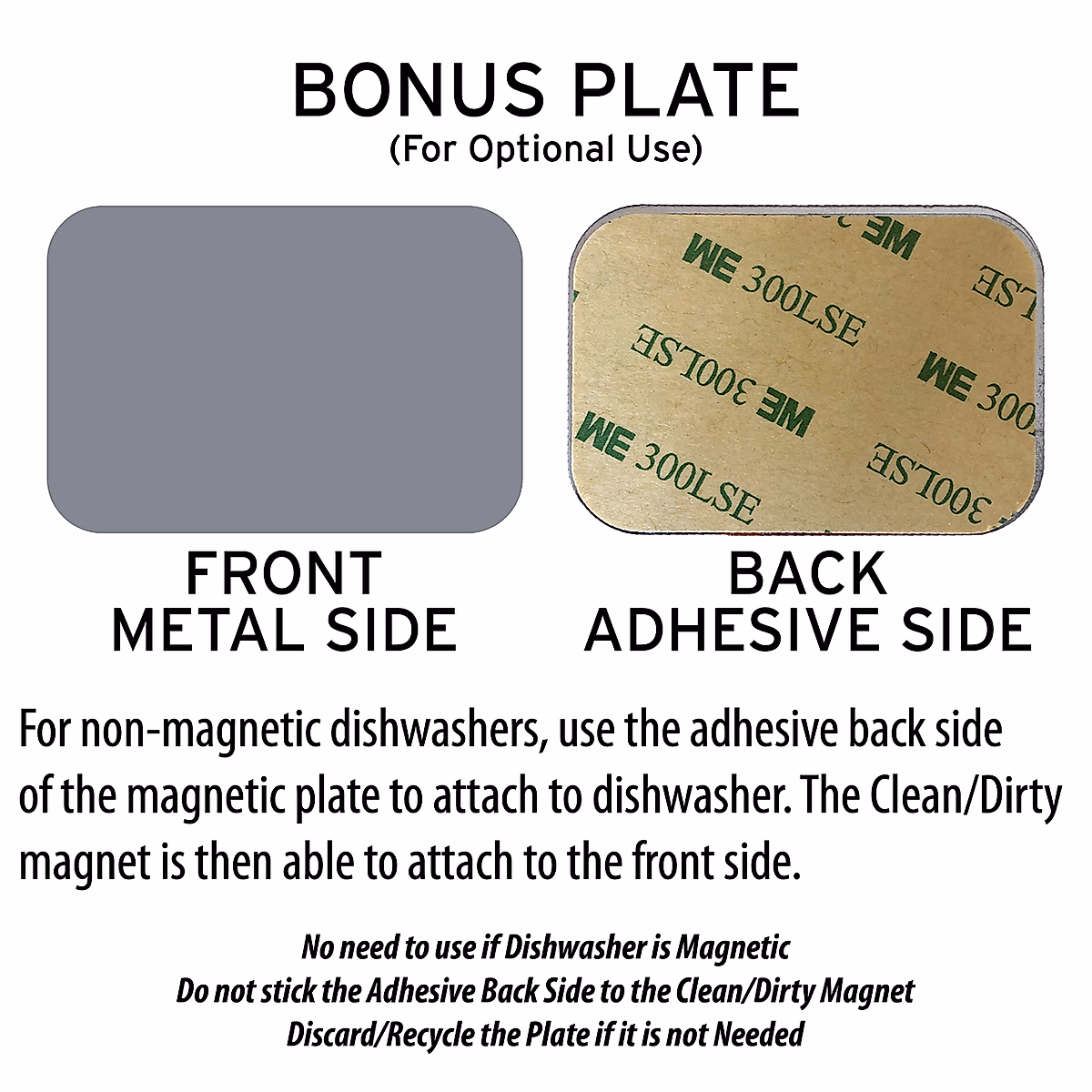 Dirty Clean Dishwasher Magnet, Strong Clean Dirty Magnet for Dishwasher, Reversible Dishwasher Clean Dirty Magnet Sign, Bonus Magnetic Plate, Kitchen Flip Indicator (Black and White Granite)