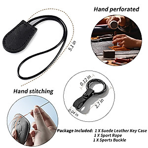 CROWEIPT for Tesla Model X Key Fob Cover Holder Keychain Case Suede Leather for Tesla Model X Smart Remote Accessories