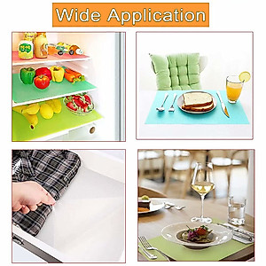 Waterproof Refrigerator Mats Non-Slip Cuttable Refrigerator Liners Washable EVA Fridge Shelf Liners for Drawer Table Closet Cabinet Shelves, 8 Pack, Red/Blue/Pink/Clear