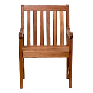 Amazonia Milano 1-Piece Patio Armchair | Eucalyptus Wood | Ideal for Outdoors and Indoors, 23Lx20Wx35H, brown