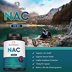 Premium NAC Supplement N-Acetyl Cysteine – 750mg Per Capsule – Supports Liver, Detox Immune, Cellular & Respiratory Health – 90 N Acetyl Cysteine Capsules