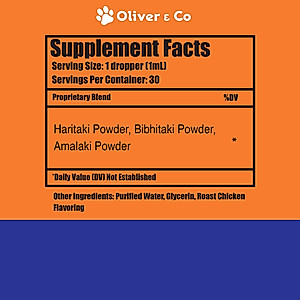 Oliver & Co. Cat Constipation Relief - Cat Laxative - Cat Constipation - Constipation Relief for Cats -Constipation Relief for Cat - Cat Laxative Constipation Relief - 1 fl oz - Roast Chicken Flavor