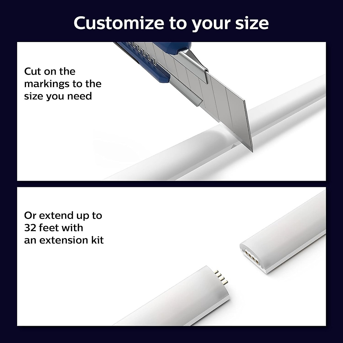 Philips Hue Gradient Ambiance Lightstrip (2m/6ft Base Kit with Plug), Flowing Multicolor Effect, Works with Amazon Alexa, Apple Homekit and Google Assistant, Bluetooth Compatible