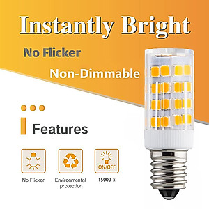 KAKEMONO E12 LED Candelabra Light Bulbs 4W Replace E12 40 Watt Halogen Equivalent,Warm White 2700K C7 T4 120V Small Base E12 for Ceiling Fan Chandelier Pendant Lighting Salt Lamp,Non-dimmable,2 Pack