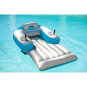 Splash Runner 2.5 Motorized Inflatable Pool Lounger, Water Hammock Raft for Pool or Lake, Toy for Adults & Kids, Lightweight, Durable, Propellers Enclosed w/Safety Grill, Batteries Required