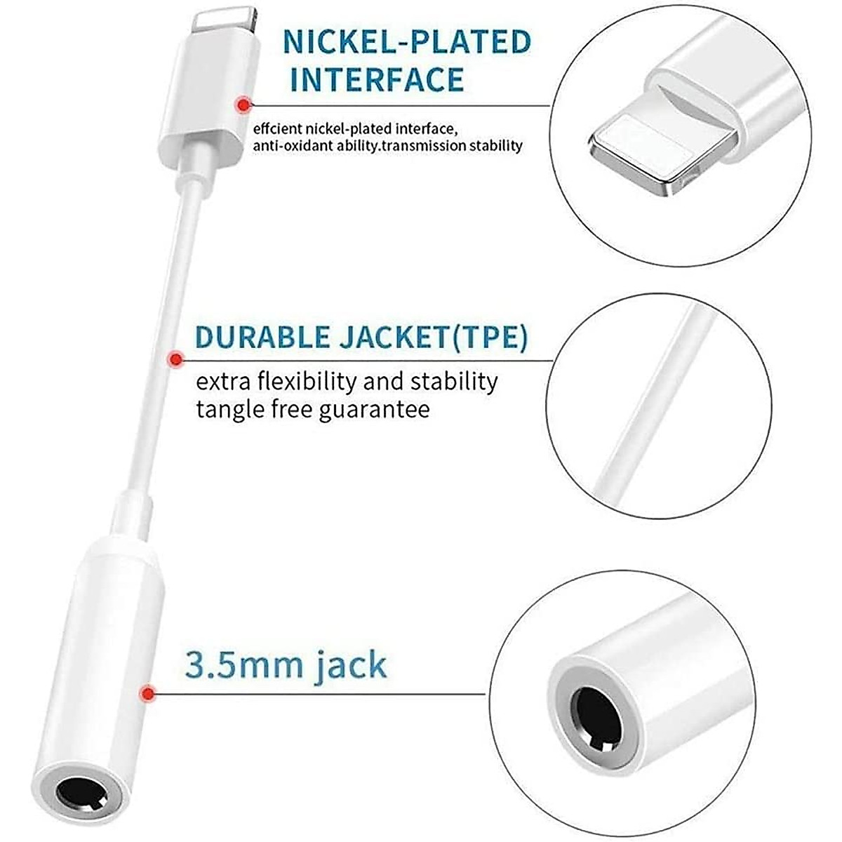 2 Pack [Apple MFi Certified] for iPhone 3.5mm Headphones Adapter, Lightning to 3.5 mm Headphone/Earphone Jack Audio Aux Adapter Dongle Compatible with iPhone 14 13 12 11 Pro XR XS Max X 8 7